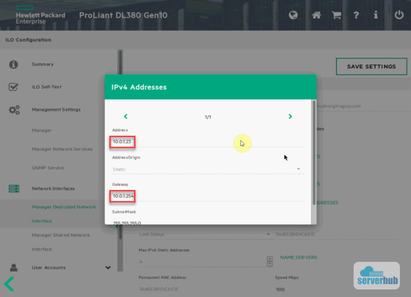 Hướng dẫn cấu hình IP ILO máy chủ HPE